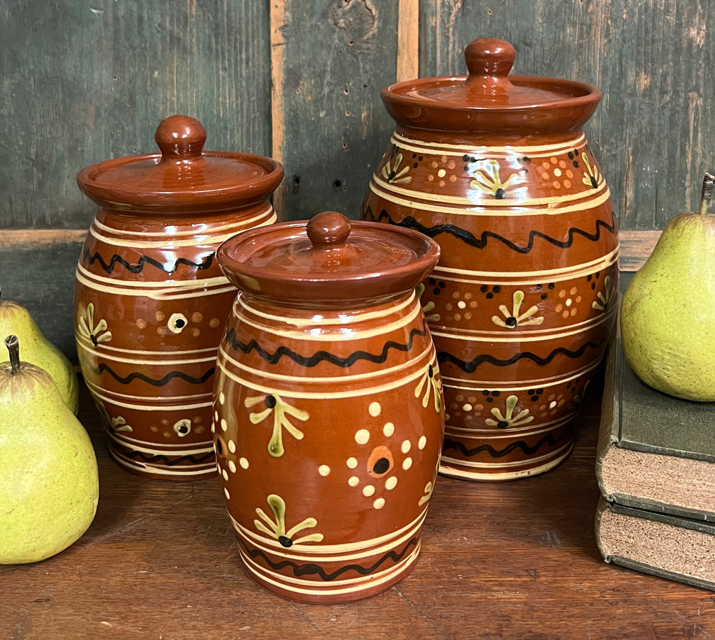 SJP-3RC2 Simple Slip Redware Canister - Set of 3 – Circa Home Living