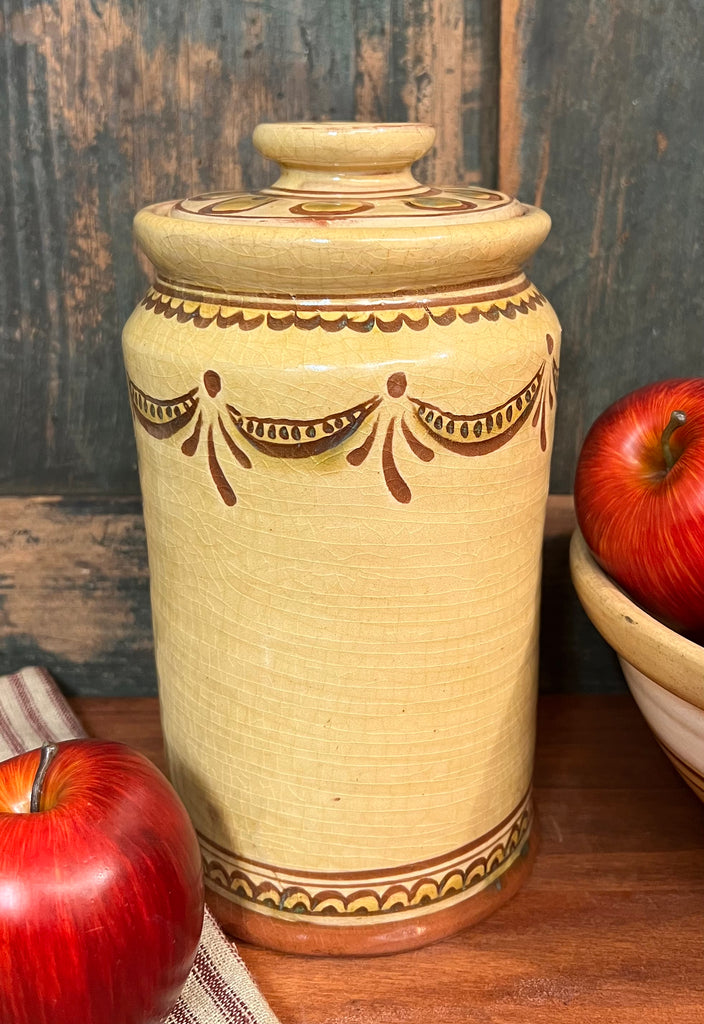 SE-147 Redware Med Covered Canister with Swag Design – Circa Home Living